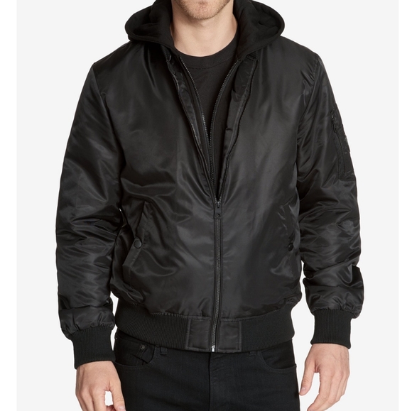 G by Guess | Jackets & Coats | Men Bomber Jacket Removable Hood Guess ...
